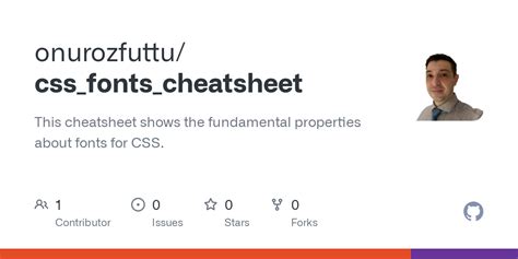 Github Onurozfuttucssfontscheatsheet This Cheatsheet Shows The Fundamental Properties