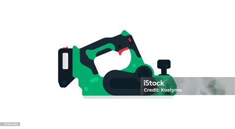 전기 평면 측면 보기 가정용 건설 및 마무리 작업을 위한 전동 공구 전문 작업자 도구 흰색 배경에 격리된 벡터 그림 가정 생활에 대한 스톡 벡터 아트 및 기타 이미지