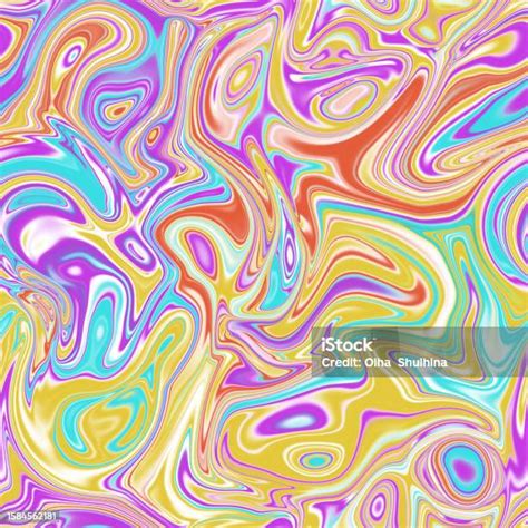 홀로그램 이음새가 없는 패턴 무지개 빛 액체가 흐르는 효과 환각 효과 동화 유니콘 트렌드 배경 90 년대 패션 그라데이션에 대한 스톡 벡터 아트 및 기타 이미지 Istock
