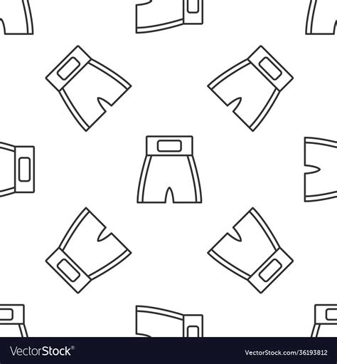 Grey Line Boxing Short Icon Isolated Seamless Vector Image