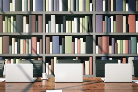 Premium Photo Library Workplace Closeup