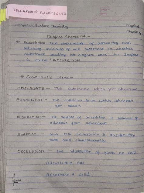 Surface Chemistry Detailed Handwritten Notes From Lectures Of Pankaj Pdf