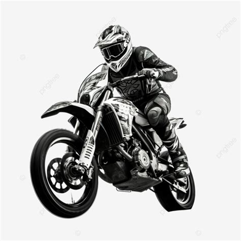 Motociclista En Blanco Y Negro Sin Fondo Png Dibujos Motocicleta