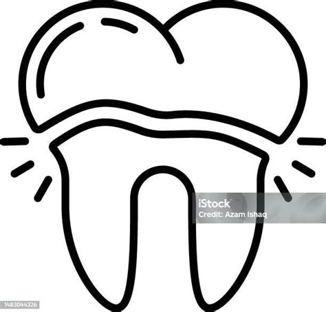 금이 간 치과 크라운 개념 골절된 치아 벡터 아이콘 디자인 치과 기호 건강 관리 기호 치과 기구 스톡 일러스트레이션 건강관리와 의술에 대한 스톡 벡터 아트 및 기타 이미지