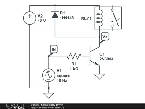 simple relay driver circuitlab