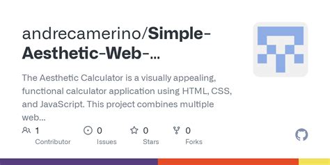 GitHub Andrecamerino Simple Aesthetic Web Calculator The Aesthetic