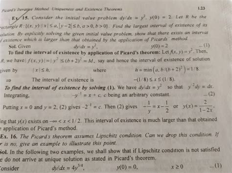 Solved 1 23 Picards Iterative Method Uniqueness And