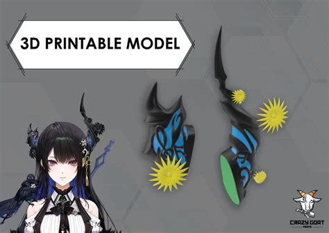 Hololive Nerissa Ravencroft 3d Printable Cosplay Horn Etsy