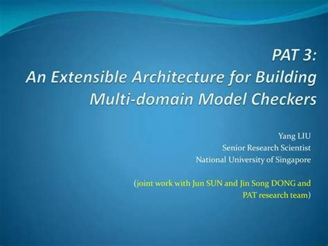 Ppt Pat 3 An Extensible Architecture For Building Multi Domain Model