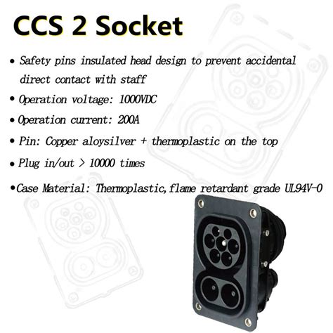 200a Dc 1m 케이블 Evse Ccs 콤보 2 Ev 전기 자동차 액세서리 용 고속 소켓 Ccs 콤보 Ev 충전기 커넥터