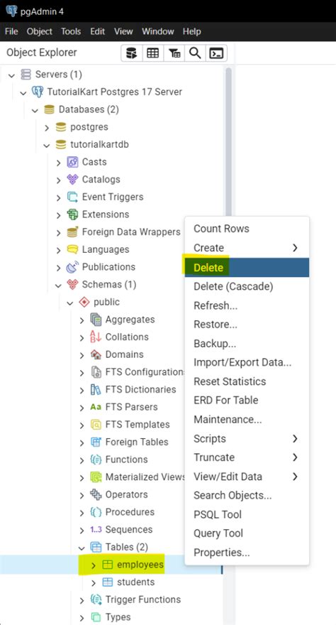 How To Delete A Table In Pgadmin 4 Steps And Explanation