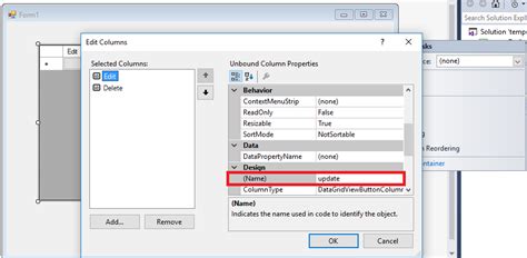 Name Of The Button Column In Datagridview