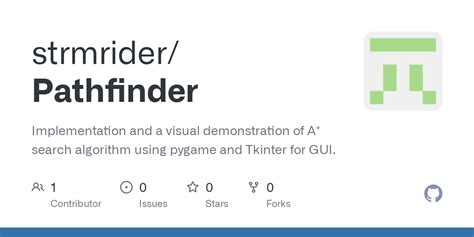 github strmrider pathfinder implementation and a visual demonstration of a search algorithm