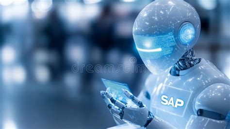Sap Business Process Automation Software A Cutting Edge Robot Interacting With A Digital