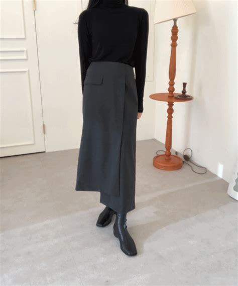 위아 언발 롱스커트 에이블리
