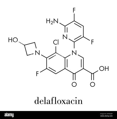Delafloxacin Antibiotic Drug Molecule Fluoroquinolone Class Skeletal