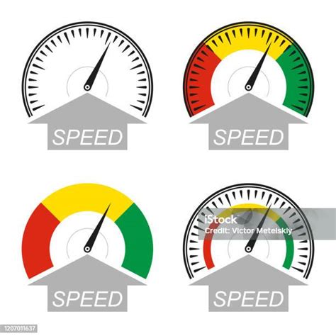 속도계 아이콘 세트입니다 속도 기호입니다 게이지 및 Rpm 미터 로고 벡터 그림입니다 인포그래픽에 대한 스톡 벡터 아트 및 기타