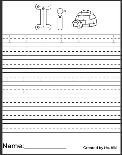 Letter I Tracing Worksheet Preschool And Pre K By Kiandra Jones Tpt