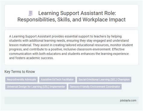 Learning Support Assistant Role Responsibilities Skills And