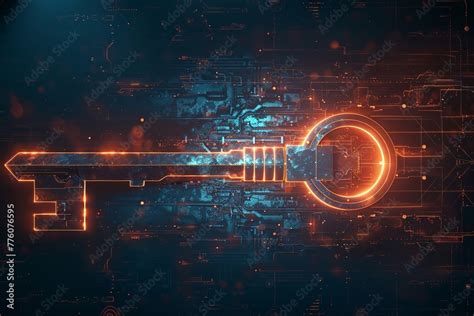 Private Key Encryption Intricate And Coded Concept Design Visualizing The Process Of Securing