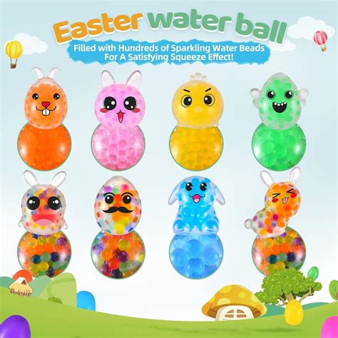 Pack Prefilled Easter Eggs Stress Ball Toy Easter Basket Stuffers With