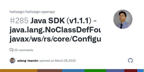 Java Sdk V Java Lang Noclassdeffounderror Javax Ws Rs Core