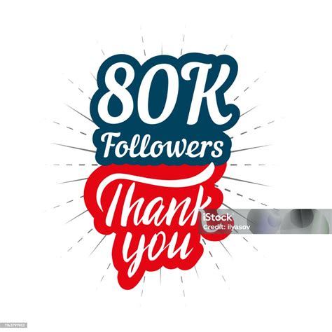 Thank You 80k Followers Card For Celebrating Many Followers In Social