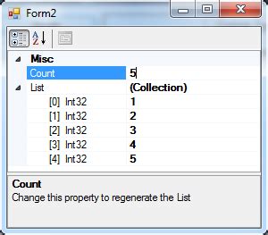C Propertygrid Expandable Collection Stack Overflow