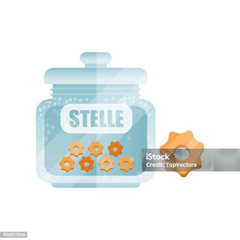 투명 한 유리 용기 뚜껑 및 이름 전통적인 이탈리아 요리 메뉴 음식 벡터 일러스트 레이 션에에서 성급 건조 파스타 건강한