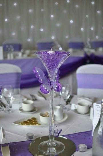 Centros De Mesa Con Brillo Morado Centro De Mesa Dorado Santini