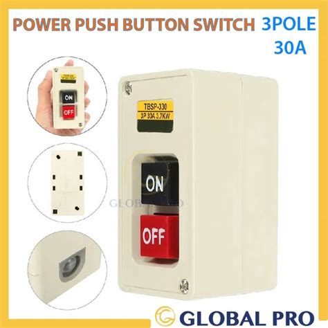 TBSP 330 30A 3Pole On Off Push Button Power Switch Self Locking For Mechanical Power Tools 3 7kW