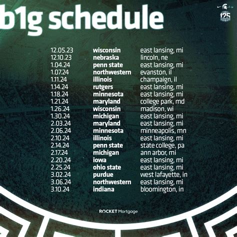 Msu Basketball B1g Schedule Released R Msuspartans