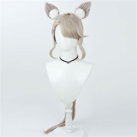 In Stock Genshin Impact New Lynette Grey Cosplay Wig Gcosplay