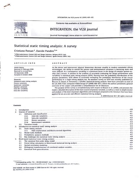 Integration The Vlsi Journal Pdf
