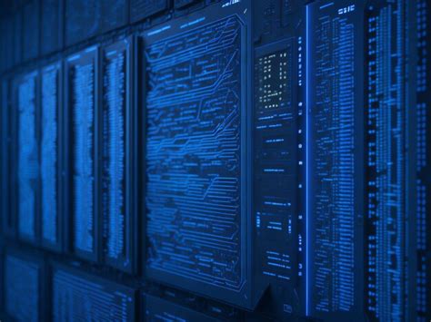 Premium Ai Image Blue Digital Binary Data On Computer Screen Background