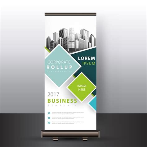Premium Vector Geometric Roll Up Design