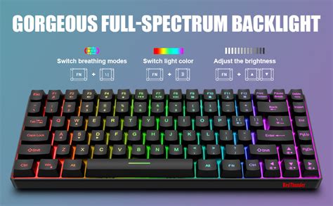 RedThunder K RGB Gaming Keyboard UK Layout Keys TKL Ultra Compact Mini Design