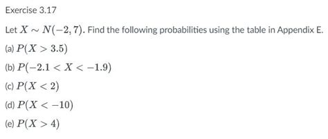 Solved Exercise Let X N Find The Following Chegg Com