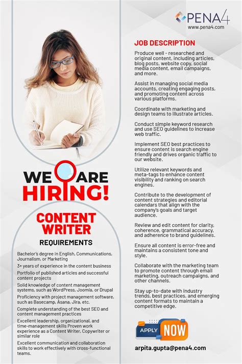 Arpita Gupta On Linkedin Contentwriter Workfromhome Attractivesalary Pena4techsolutions