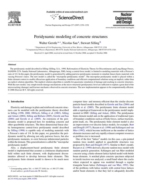 Pdf Peridynamic Modeling Of Concrete Structures