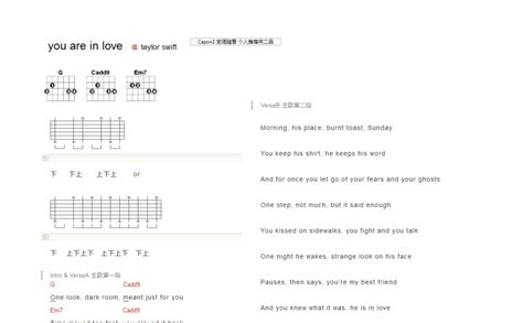 Taylorswift《you Are In Love》吉他谱吉他弹唱谱和弦谱 打谱啦