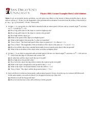Physics A Lecture Examples Sheet With Solutions Docx Physics A Lecture Examples