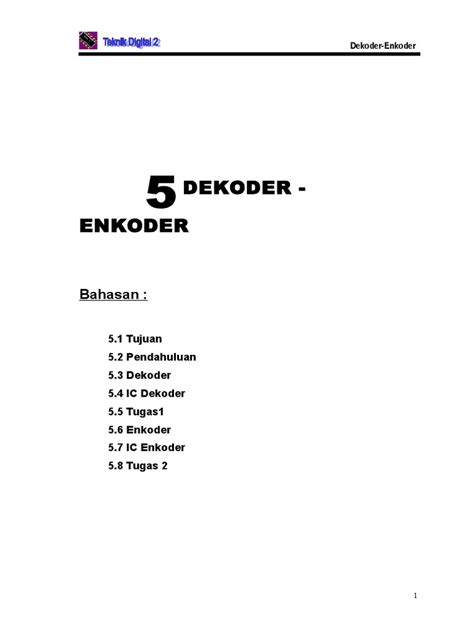 Dekoder Enkoder Pdf Metode And Bahan Ajar Komputer