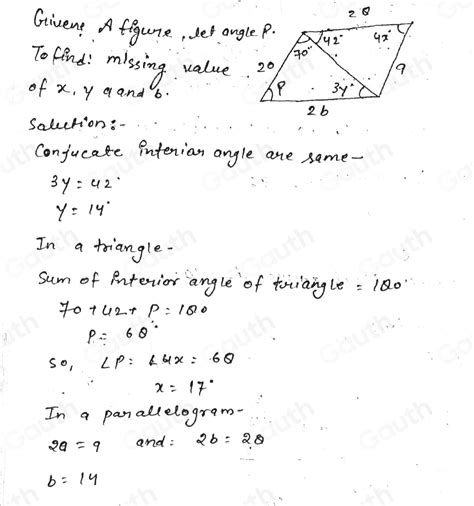 Solved The Quadrilateral Is A Parallelogram Find The Indicated Values 2b [math]