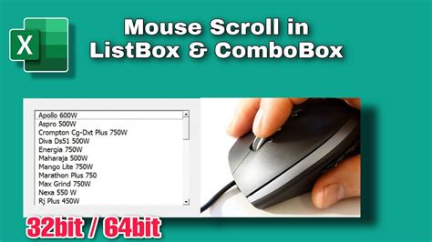 Mouse Scroll In Listbox And Combobox Excel Youtube