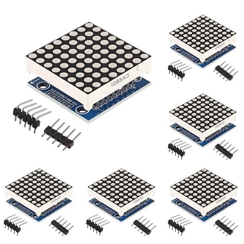 Ngiaanboa 6pcs Max7219 Dot Matrix 8x8 Led Display Module Mcu India Ubuy