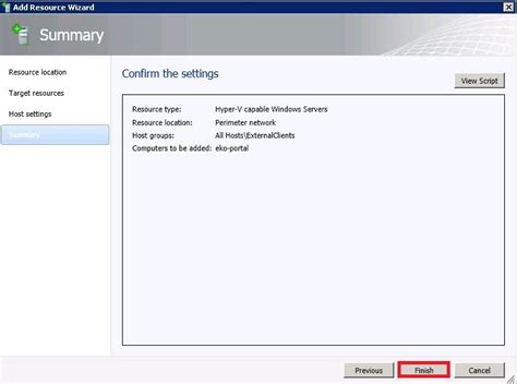 adding hyper v host to vmm 2012 rc that is in perimeter network dmz