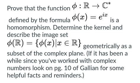 Solved Prove that the function ϕ RC defined by the formula Chegg com