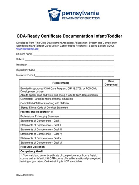 Fillable Online Cda Competency Statement Prebabe Sample Fax Email Print PdfFiller