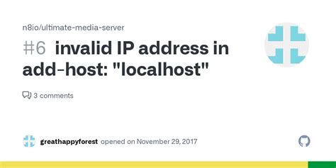 Invalid Ip Address In Add Host Localhost Issue N Io Ultimate Media Server Github
